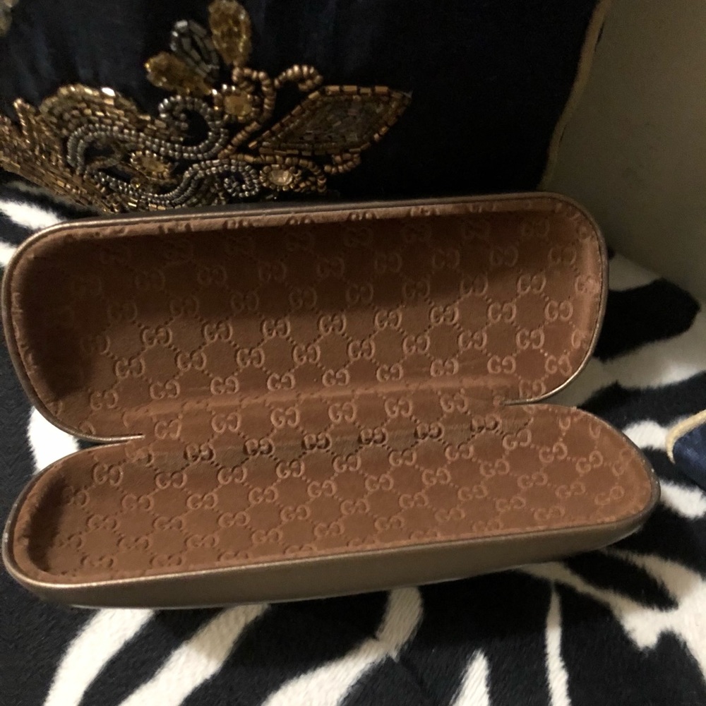 Authentic Gucci Glasses Case. Empty. Brown. - Gem